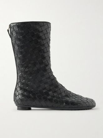 Bottega Veneta Bottines En Cuir Intrecciato Atomic - Noir