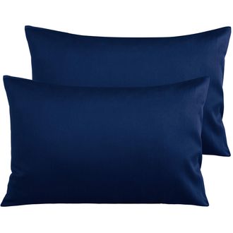 NTBAY 500 Fadenzahl ägyptischer Baumwolle Kissenbezug, 2er Set 40x60 cm Kopfkissenbezug, Superweicher Premium und Gemütlich Kissenhülle, Marine Blau