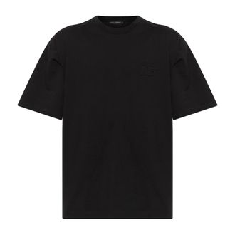Dolce & Gabbana T-Shirt mit gepr&auml;gtem Logo - - Tops - Herren - Schwarzk - M