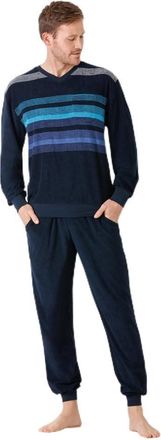 Hajo Herren Schlafanzug mit B&uuml;ndchen Klima-Frottee