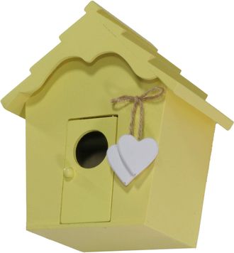 Gilde Vogelhaus aus Holz mit Herzen