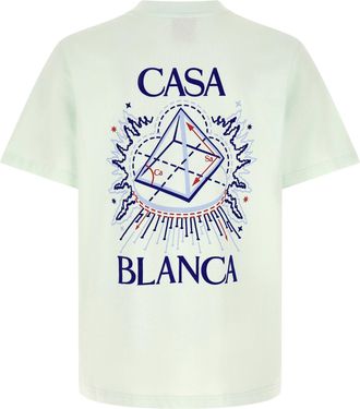 Casablanca Celestial Pyramid Flock-Printed T-shirt - Mint