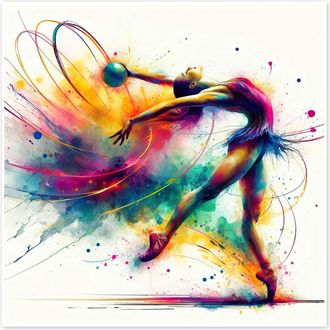 Posterlounge Rhythmische Sportgymnastik Poster von nobelart 60 x 60 cm Bunt Wandbilder Wanddeko