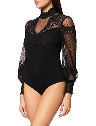 Morgan Body manches longues à dentelle Noir XS