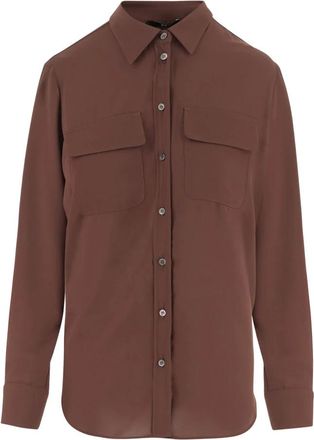 F.it Femme, Blouses et Chemises, Brun, Taille: 36 FR Chemise en tissu technique