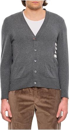Thom Browne Homme, Pulls, Gris, Taille: M Cardigan 4-Barres