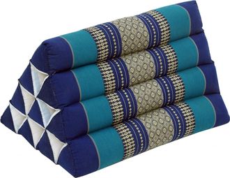 Guru Shop Dreieck Thaikissen, Dreieckskissen, Kapok - Blau, 30x30x50 cm