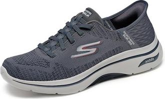Skechers Homme Go Walk Arch Fit 2.0 Grand Select 2 Basket, Charcoal and Red Textile, 42.5 EU