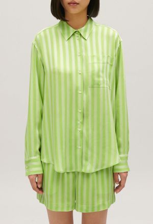 Claudie Pierlot Chemise fluide rayures matcha
