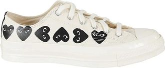 Comme Des Gar&ccedil;ons Low-Top Sneaker - Multi Heart Low Top Sneakers - Gr. 8_5 - in Wei&szlig; - f&uuml;r Damen