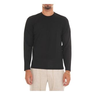 Gran Sasso Woll Langarm Rundhals T-Shirt - - Knitwear - Herren - Schwarzk - L