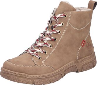 Rieker Schn&uuml;rstiefelette RIEKER Rieker Stiefelette Lederimitat, Damen, Gr. 37, wood, Lederimitat, Schuhe Schn&uuml;rstiefelette, Topseller