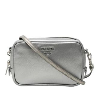 Prada Pre-owned Saffiano Triangle Umh&auml;ngetasche - - Pre-owned - Damen - Grau - ONE SIZE