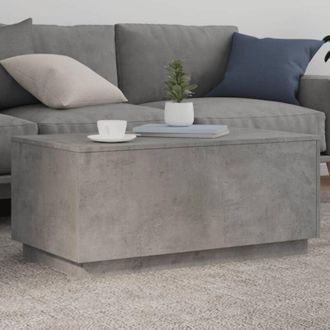 vidaXL Vidaxl - Couchtisch mit LED-Leuchten Betongrau 90x50x40 cm
