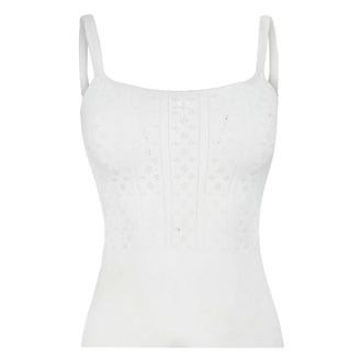 J.W.Anderson Femme, Tops, Blanc, Taille: 40 FR Knitted Pointelle Cami Top