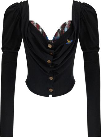 Vivienne Westwood Femme, Pulls, Noir, Taille: 38 FR Bea Corset Cardigan