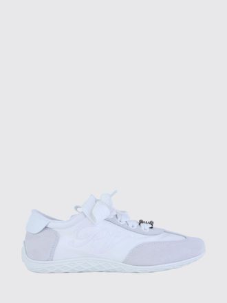 Roger Vivier Viv Low Sneakers aus Leder und Stoff mit Schmuckschnalle