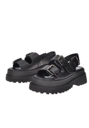 Buffalo Pluto Ari Damen schwarze Sandalen