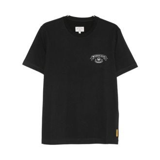 Emporio Armani T-shirt en coton avec logo imprim&eacute; - Homme - Tops - Noir - Taille: M