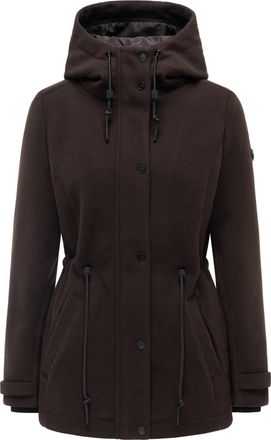 Navahoo Damen &Uuml;bergangsjacke L&auml;chelstern mit Kapuze in Wolle-Optik