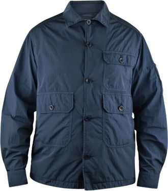 C.P. Company C.p. Company, Homme, Vestes, Bleu, Taille: 2XL Surchemise avec d&eacute;tail de lentille
