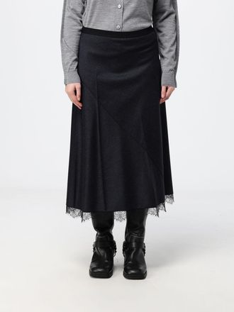 Tela Jupe midi en laine m&eacute;lang&eacute;e &agrave; taille haute avec empi&egrave;cements en dentelle