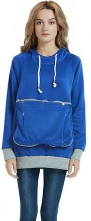 Generic Sweat &agrave; capuche pour animal de compagnie, grande poche pour animal de compagnie, pull pour chat, chien, bleu, XXL