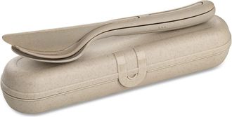 Koziol KLIKK READY Besteck-Set mit Etui, Besteckbox to go, Reisebesteck, Outdoor Besteck-Beh&auml;lter f&uuml;r Camping, wiederverwendbare Besteck-Verpackung, Besteckt