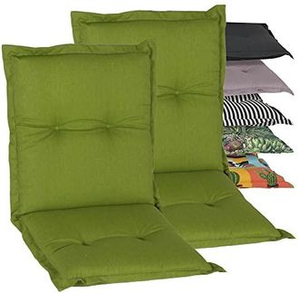 Beo Niedriglehner AU31 Nice NL Luxus-Saumauflageangenehmer Sitzkomfort Niederlehner, Circa 100 x 52 cm, 7 cm Dick, 2-er Pack, gr¸n