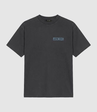Anine Bing Tee Shirt Palm Cade Washed Black