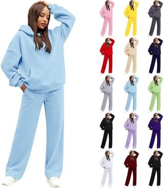 Generic Surv&ecirc;tement pour femme - Ensemble complet &agrave; capuche de voyage confortable - Ensemble complet deux pi&egrave;ces tendance avec poches - Pull &agrave; manches longues