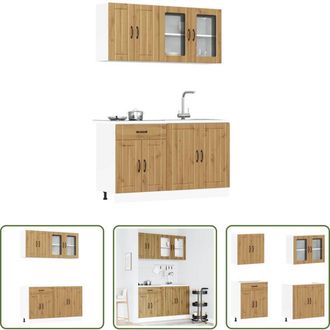 vidaXL vidaXL K&uuml;chenm&ouml;bel - 4-tlg. K&uuml;chenschrank-Set Kalmar Artisan-Eiche Holzwerkstoff