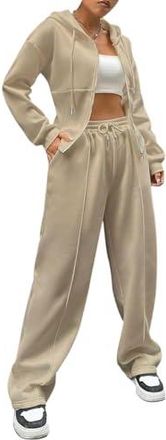 Onsoyours 2 Pi&egrave;ce Surv&ecirc;tement Femme Ensemble Jogging Femme Casual Sportswear Sweat Zipp&eacute; &agrave; Capuche &agrave; Manches Longues Pantalon de Sport Combinaison de Sport pour