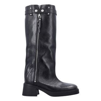 Miista Femme, Chaussures, Noir, Taille: 39 EU Izolda Zipper Boot