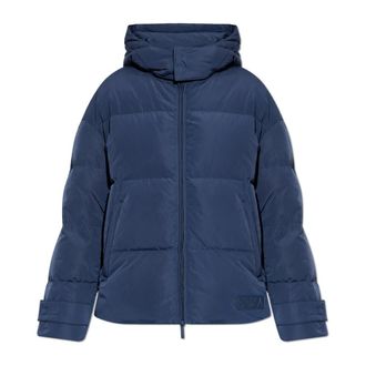 Emporio Armani Daunenjacke mit abnehmbarer Kapuze - - Jackets - Damen - Blau - M