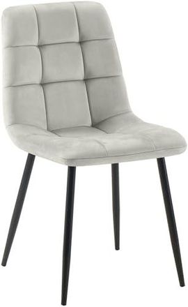 Clp Chaise De Salle A Manger Antibes en Velours I Chaise avec Surface Dassise Matelassée Pieds en Metal I Charge Max.150 Kg, Couleur:Gris