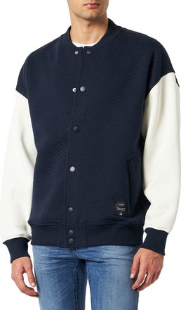 Tom Tailor Herren Oversize College Jacke 1035667, 15148 - Sky Captain Blue, XL