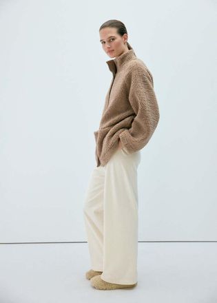 Mango Cardigan effet mouton &agrave; boutons marron moyen - Femme - XS - MANGO