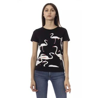 Trussardi Femme, Tops, Noir, Taille: 38 FR Action Chic T-shirt Manches Courtes Col Rond