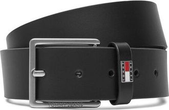 Tommy Jeans Herrengürtel Tjm Flag Leather 4.0 AM0AM13416 Schwarz