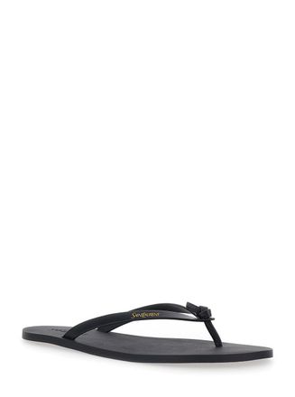 Saint Laurent Cassandra Flip-Flops - Black