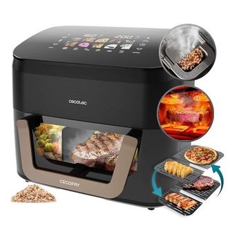 Cecotec Hei&szlig;luftfritteuse ohne &Ouml;l - 10L - Grill - Doppelwiderstand - Integrierter Smoker - Air Fryer Cecofry&Grill Smokin 10000. 2200W, Temperaturregelung 40-