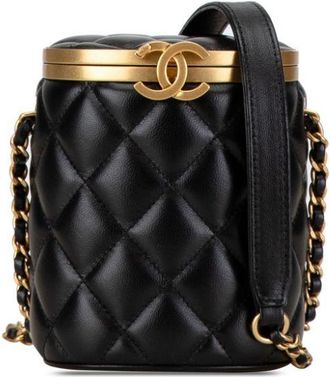 Chanel mini sac à bandoulière Crown Box (2021-2024) - Noir