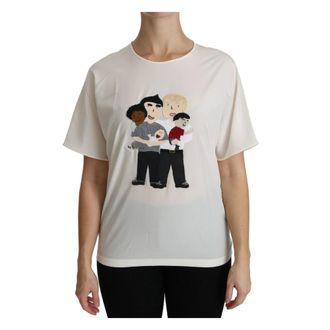 Dolce & Gabbana Elegantes Seidenmischungs-Top mit dgfamily-Patch - - Tops - Damen - Wei&szlig; - XS