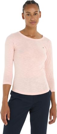 Tommy Hilfiger Damen Langarmshirt 1985 Slim Slub Basic, Rosa (Whimsy Pink), XXS