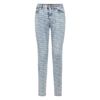 Philipp Plein Miss Slim Fit All over PP - - Jeans - Damen - Blau - W26