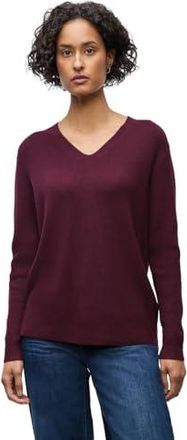 Street One 3015725 Pull Douillet à col en V, Rouge Framboise, 46 Femme