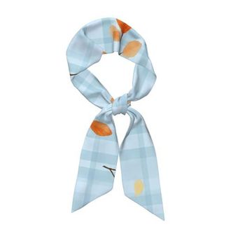 Generic &Eacute;charpe bleue pour femme - &Eacute;charpe tour de cou pour sacs &agrave; main - En satin de soie - Pour le sport, le yoga et le visage