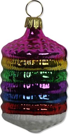 Lauschaer Glas kleines Lampion bunt Christbaumschmuck mundgeblasen,handdekoriert Original