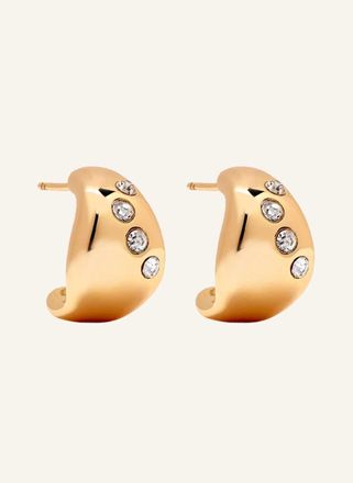 Yoj Yoj Ohrstecker Remeni Crystal Chubby Hoop Earrings By Glambou gold